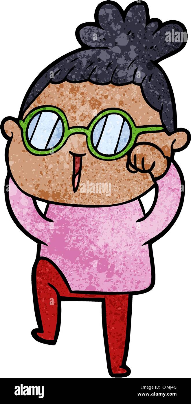cartoon woman wearing spectacles Stock Vector Image & Art - Alamy