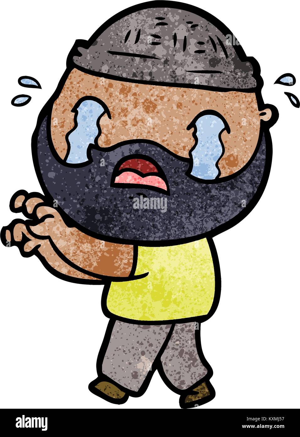 cartoon bearded man crying Stock Vector Image & Art - Alamy