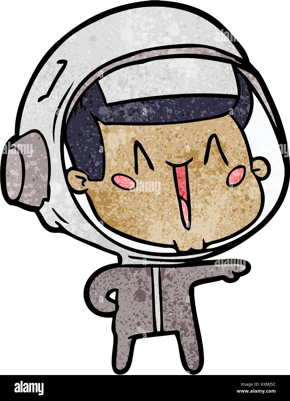 happy cartoon astronaut pointing Stock Vector Image & Art - Alamy