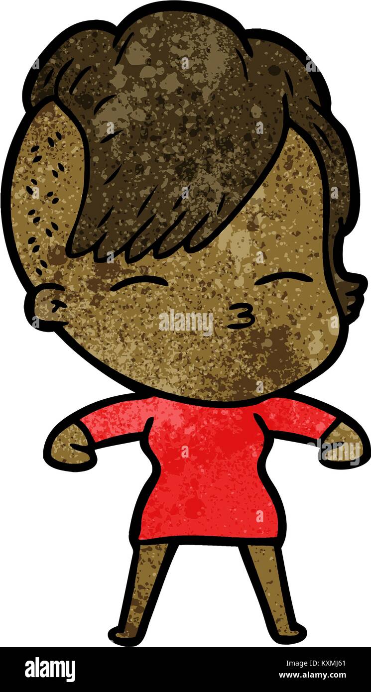 cartoon squinting girl Stock Vector Image & Art - Alamy