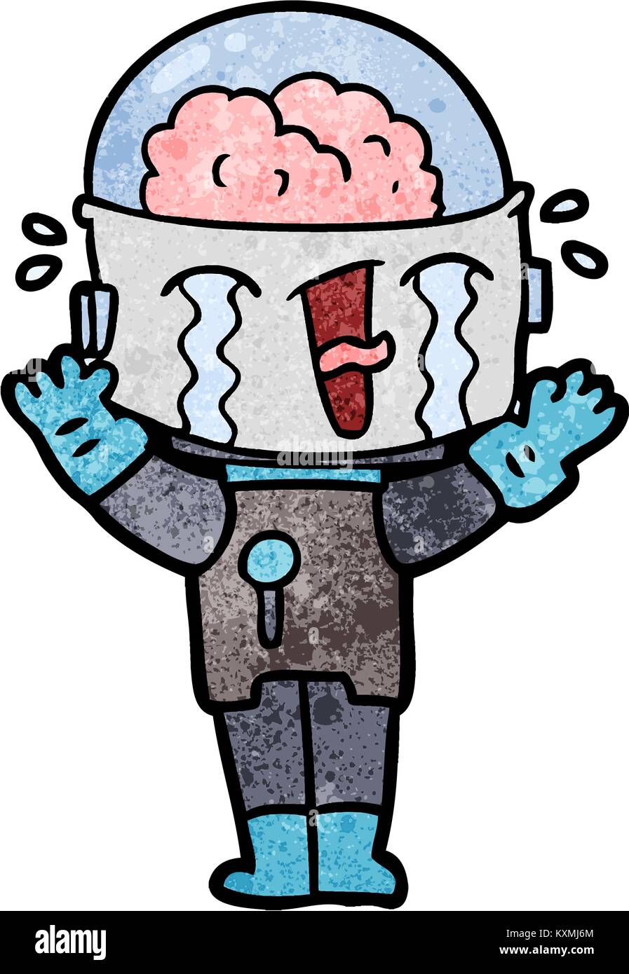 cartoon crying robot Stock Vector Image & Art - Alamy