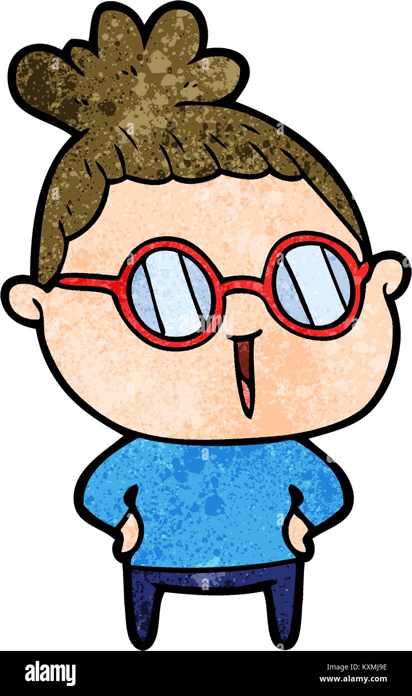 cartoon woman wearing spectacles Stock Vector Image & Art - Alamy