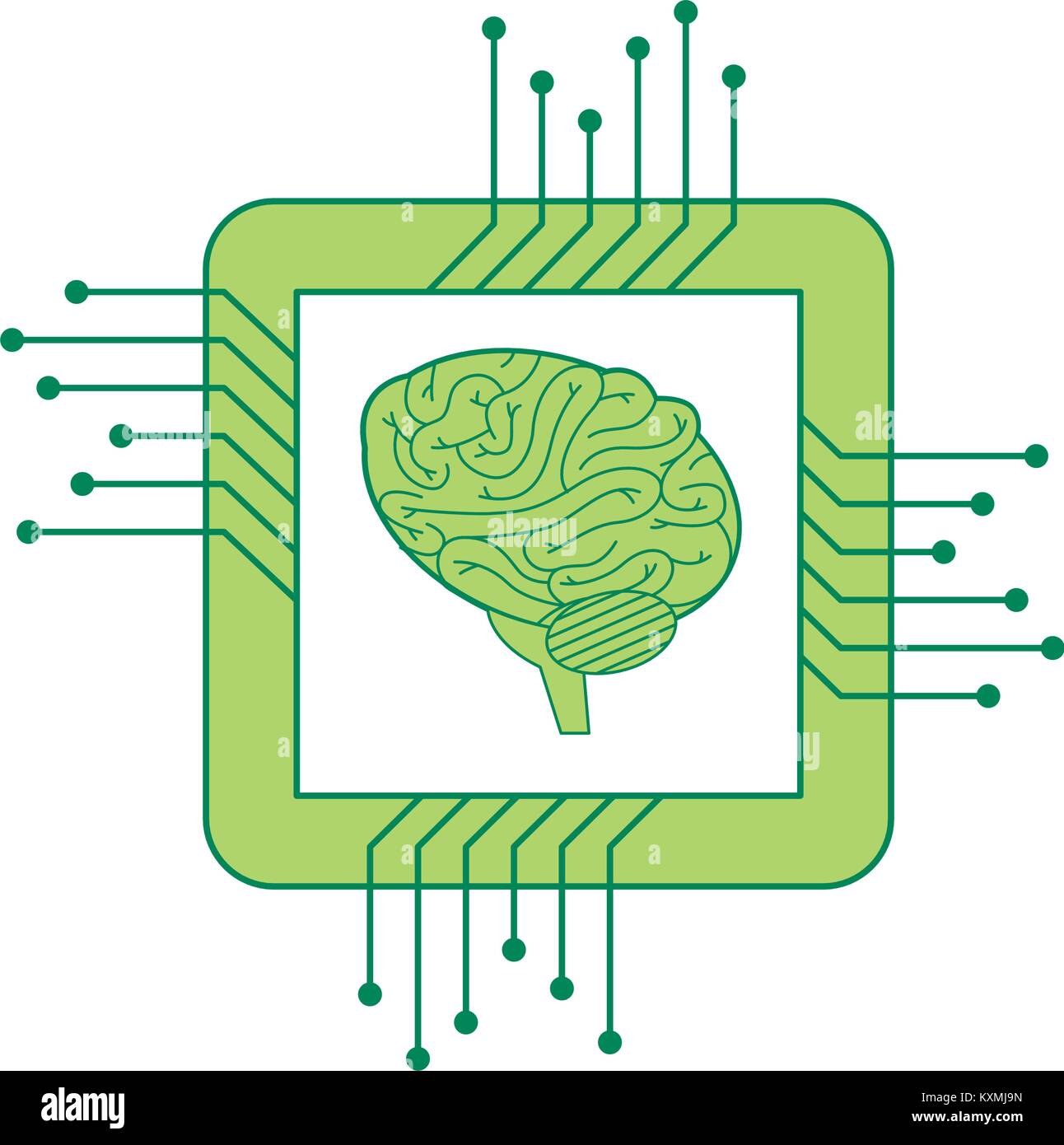 processor circuit with brain Stock Vector Image & Art - Alamy