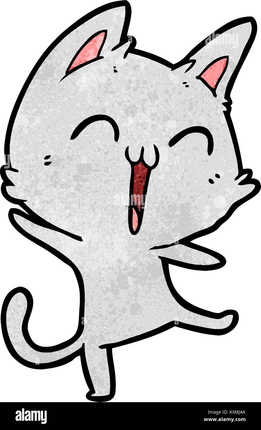 happy cartoon cat meowing Stock Vector Image & Art - Alamy