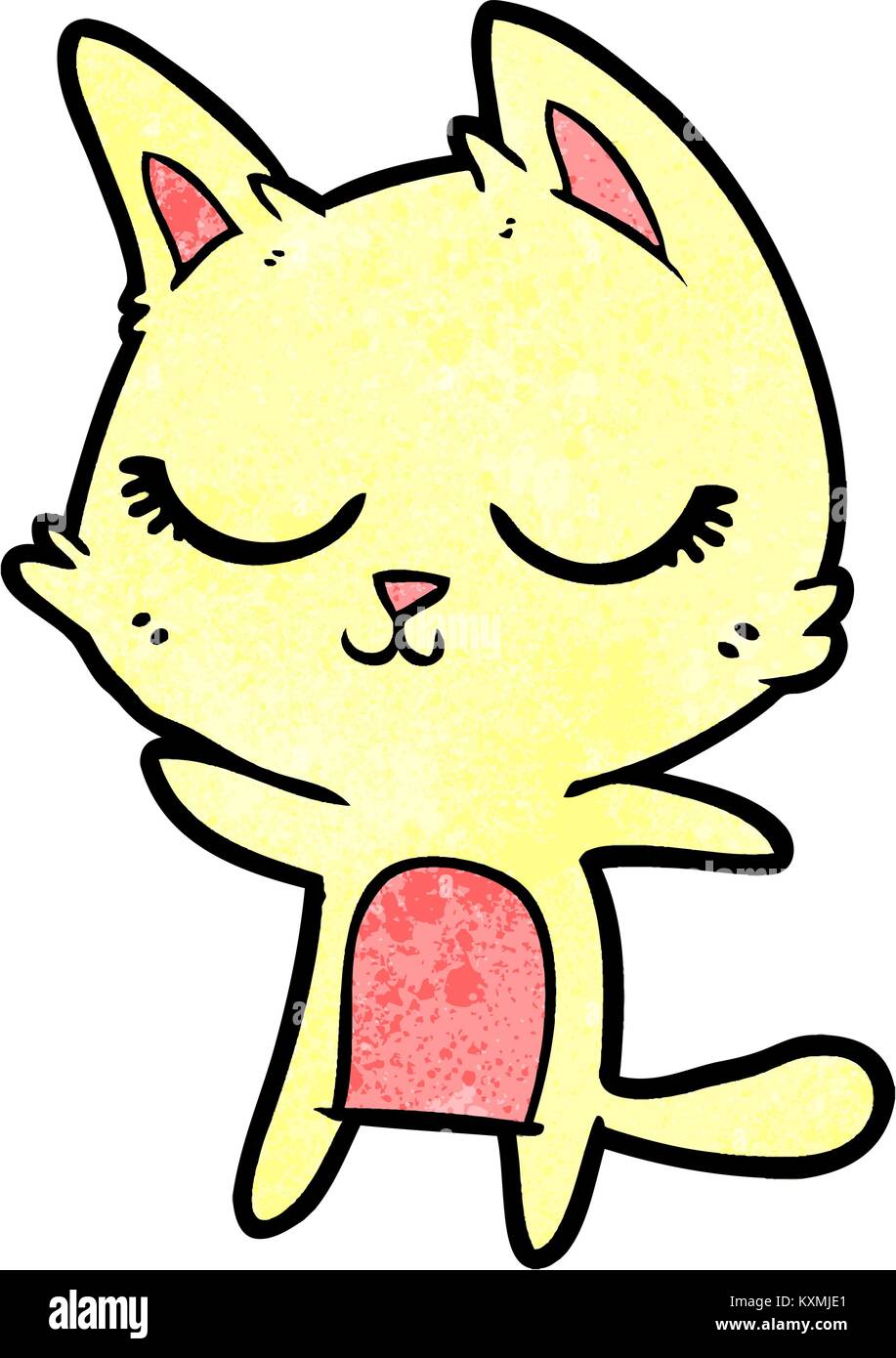 calm cartoon cat Stock Vector Image & Art - Alamy