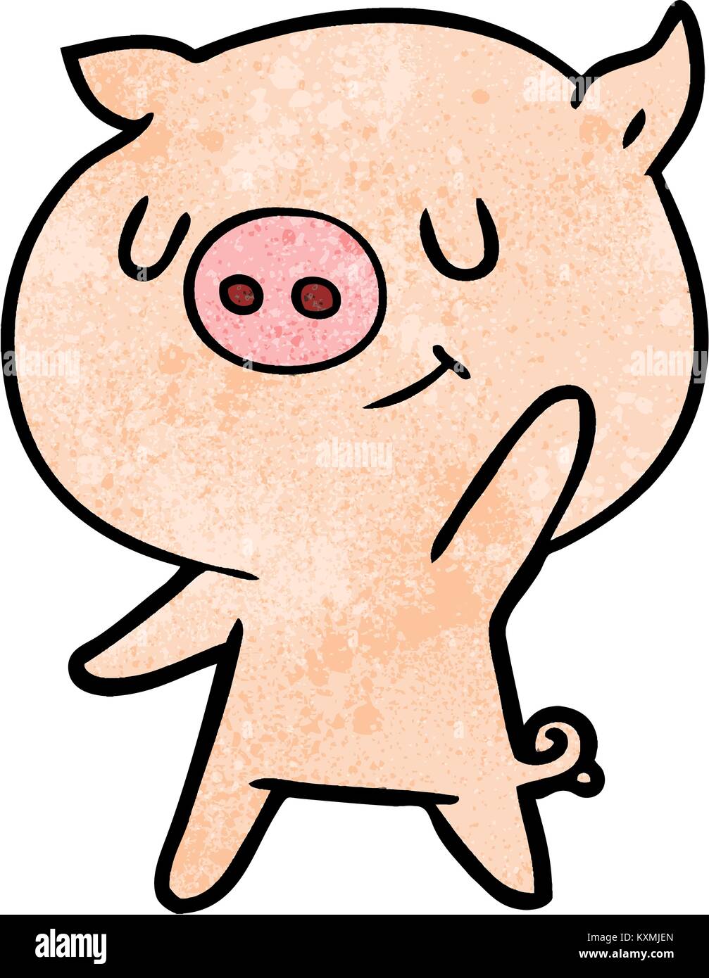 happy cartoon pig waving Stock Vector Image & Art - Alamy