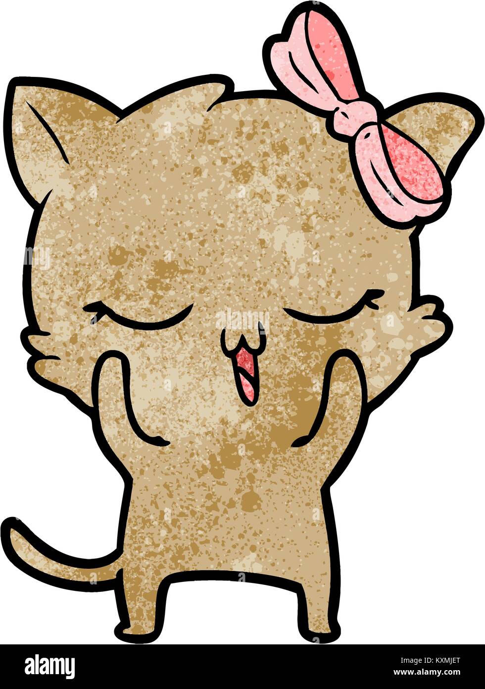 cartoon cat with bow on head Stock Vector Image & Art - Alamy