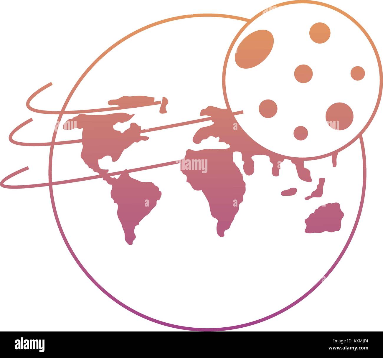 earth planet and moon icon Stock Vector Image & Art - Alamy