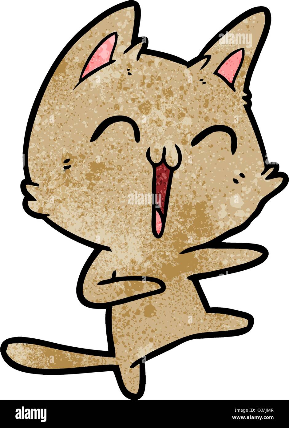 happy cartoon cat meowing Stock Vector Image & Art - Alamy