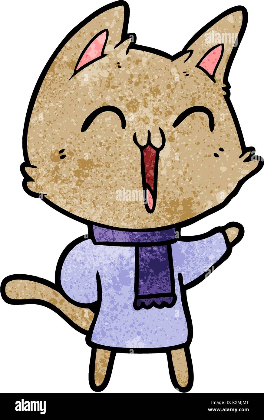 happy cartoon cat Stock Vector Image & Art - Alamy