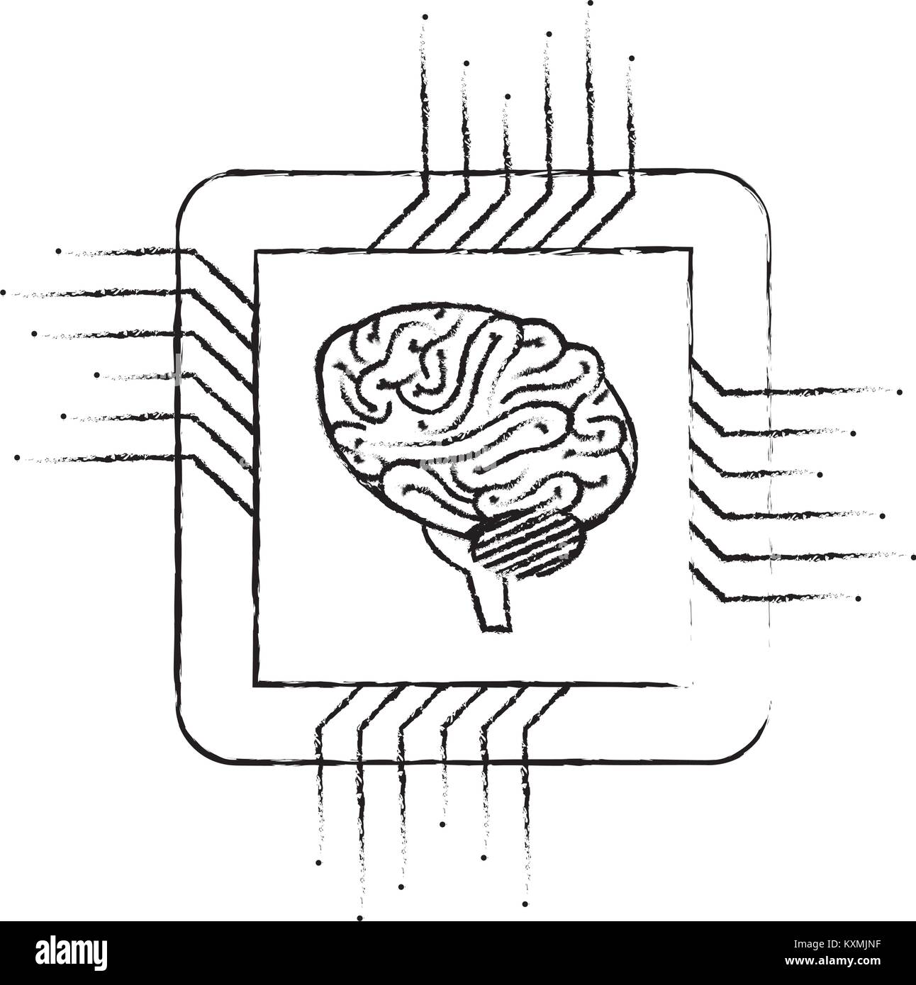 processor circuit with brain Stock Vector Image & Art - Alamy