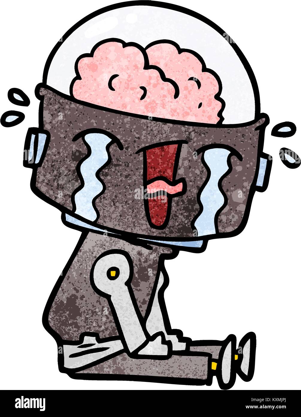 cartoon crying robot Stock Vector Image & Art - Alamy