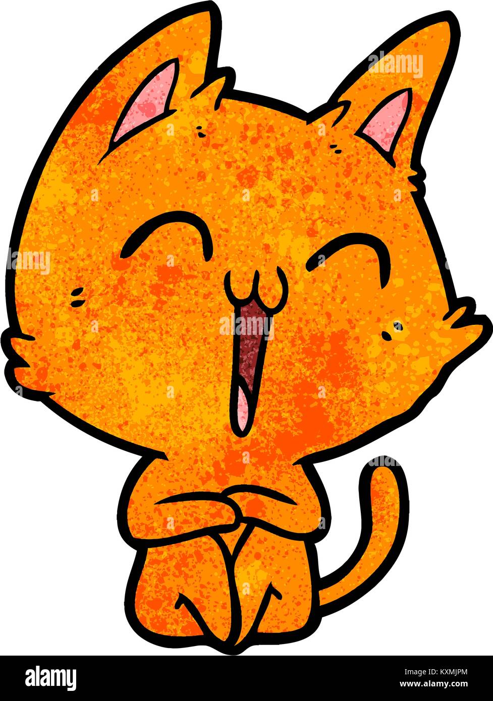 happy cartoon cat Stock Vector Image & Art - Alamy