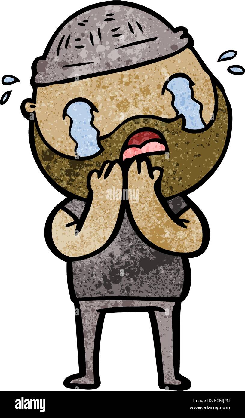 cartoon bearded man crying Stock Vector Image & Art - Alamy