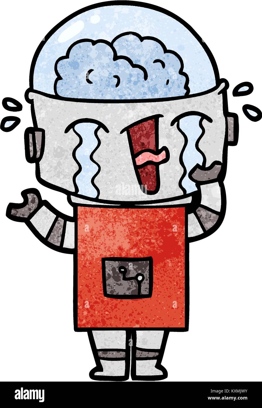 cartoon crying robot Stock Vector Image & Art - Alamy