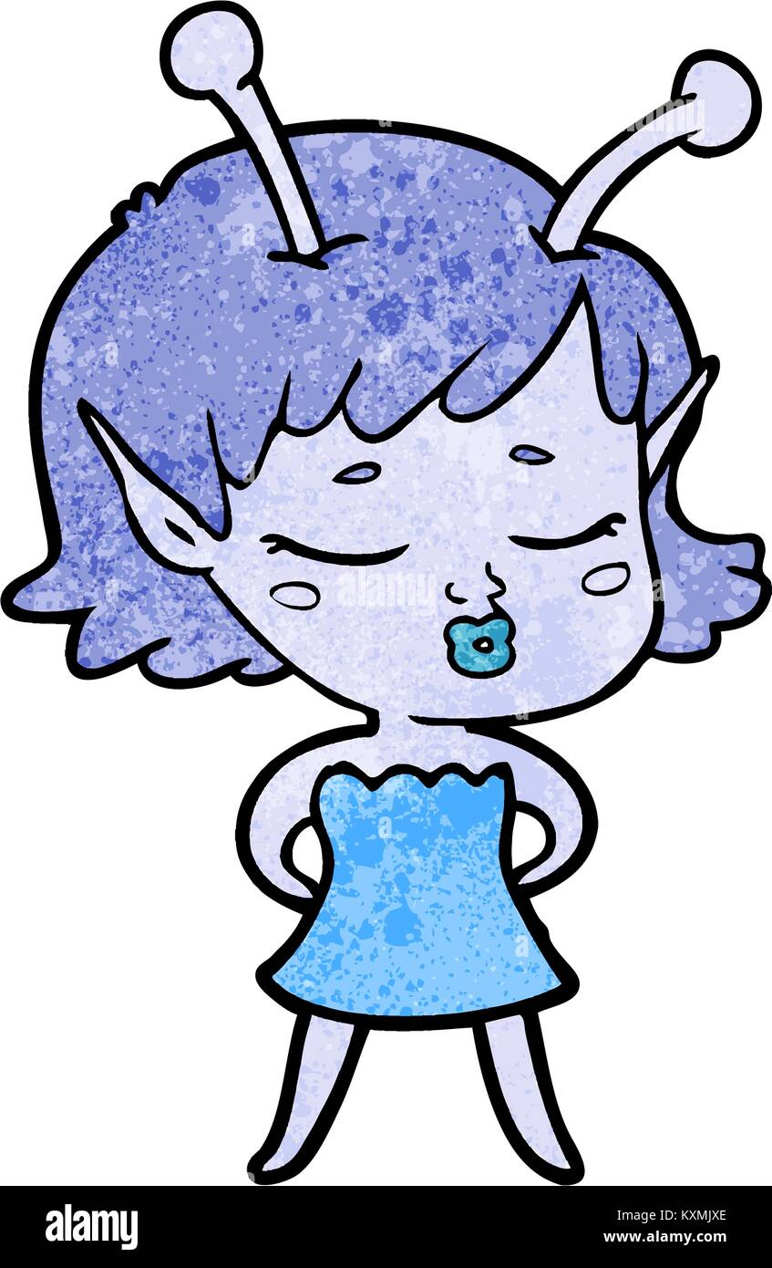 cute alien girl cartoon Stock Vector Image & Art - Alamy