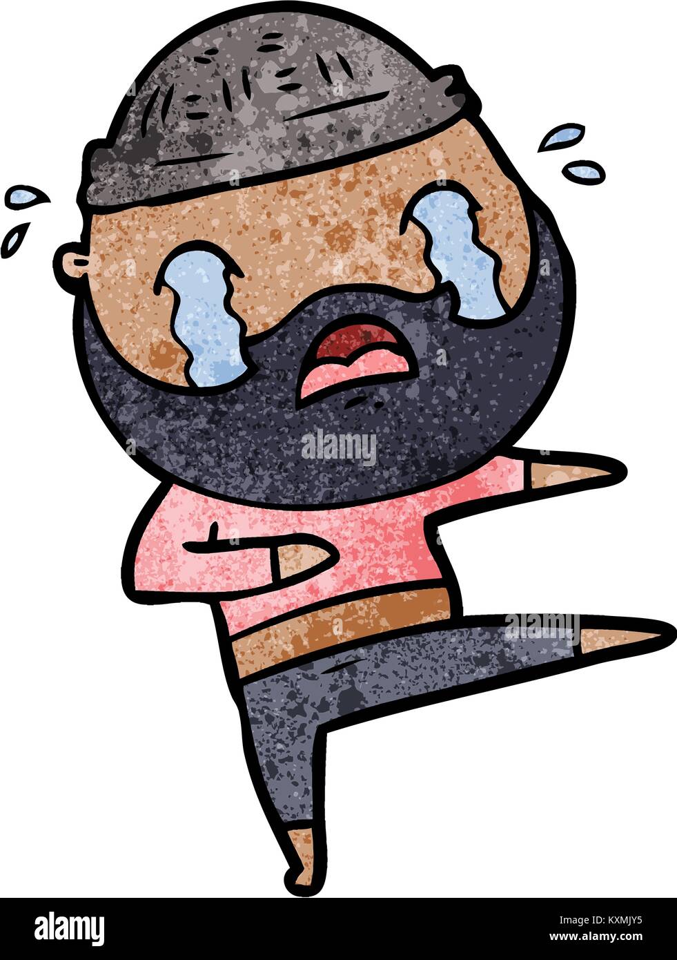 cartoon bearded dancer crying Stock Vector Image & Art - Alamy