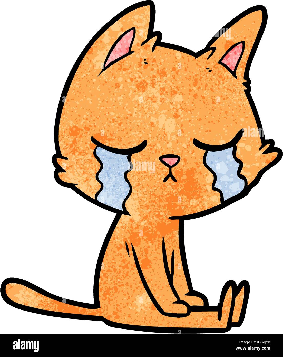 crying cartoon cat sitting Stock Vector Image & Art - Alamy