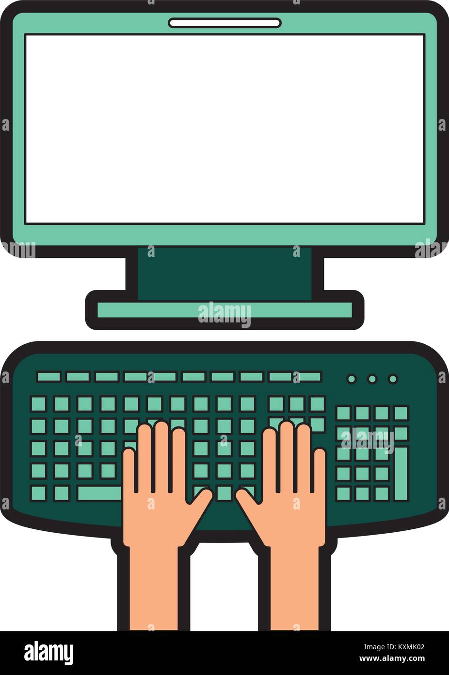 user with computer desktop Stock Vector Image & Art - Alamy