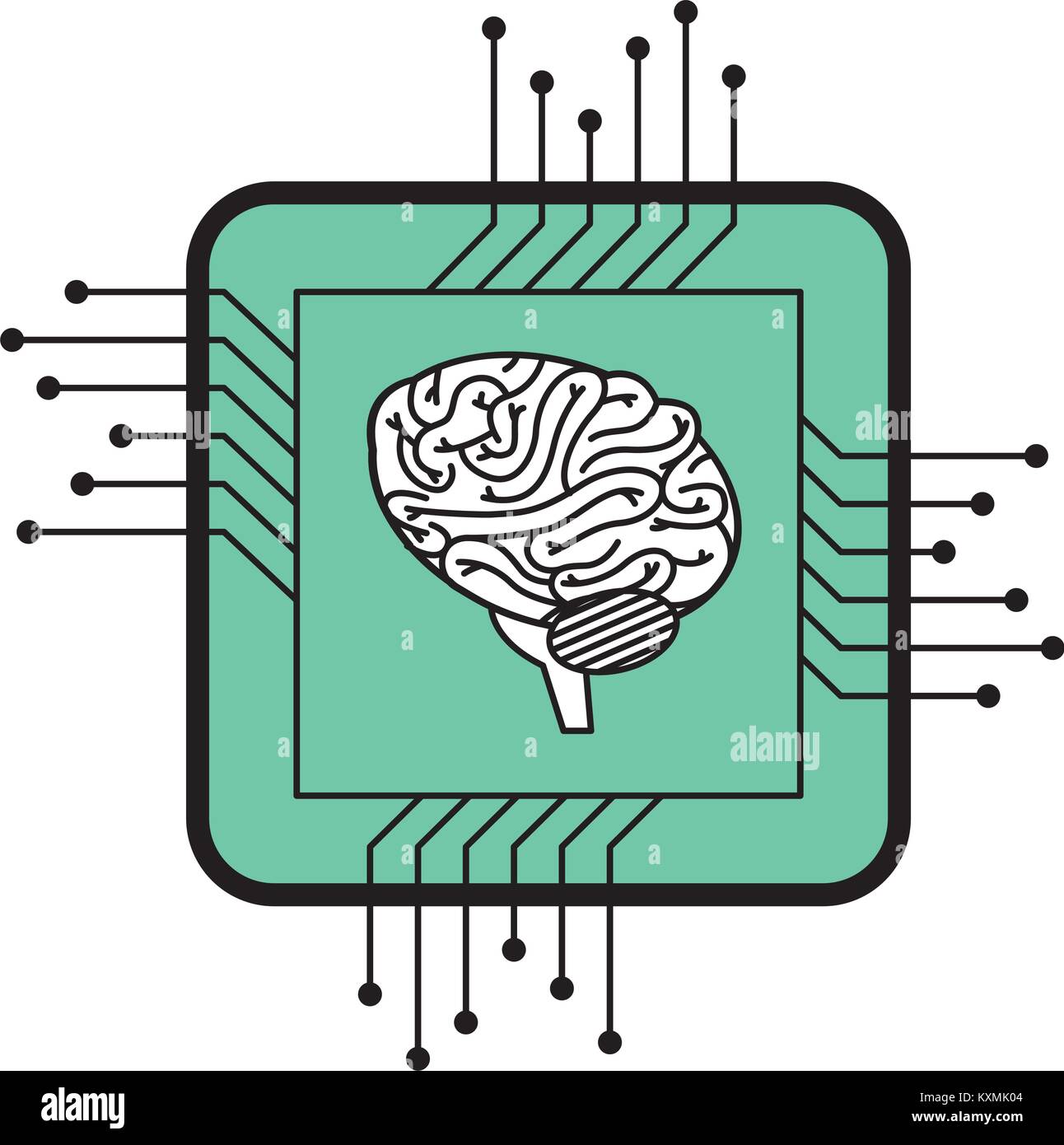 processor circuit with brain Stock Vector Image & Art - Alamy