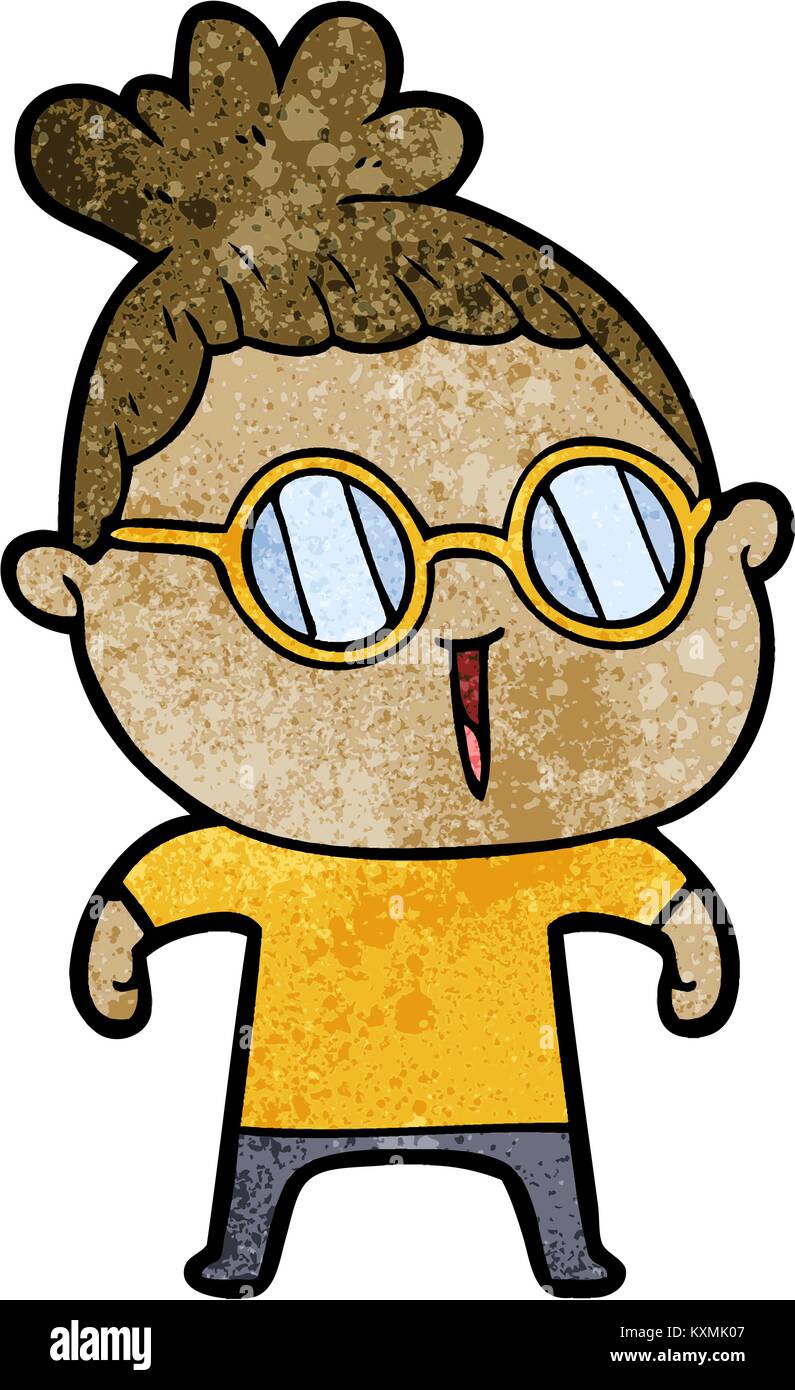 cartoon woman wearing spectacles Stock Vector Image & Art - Alamy