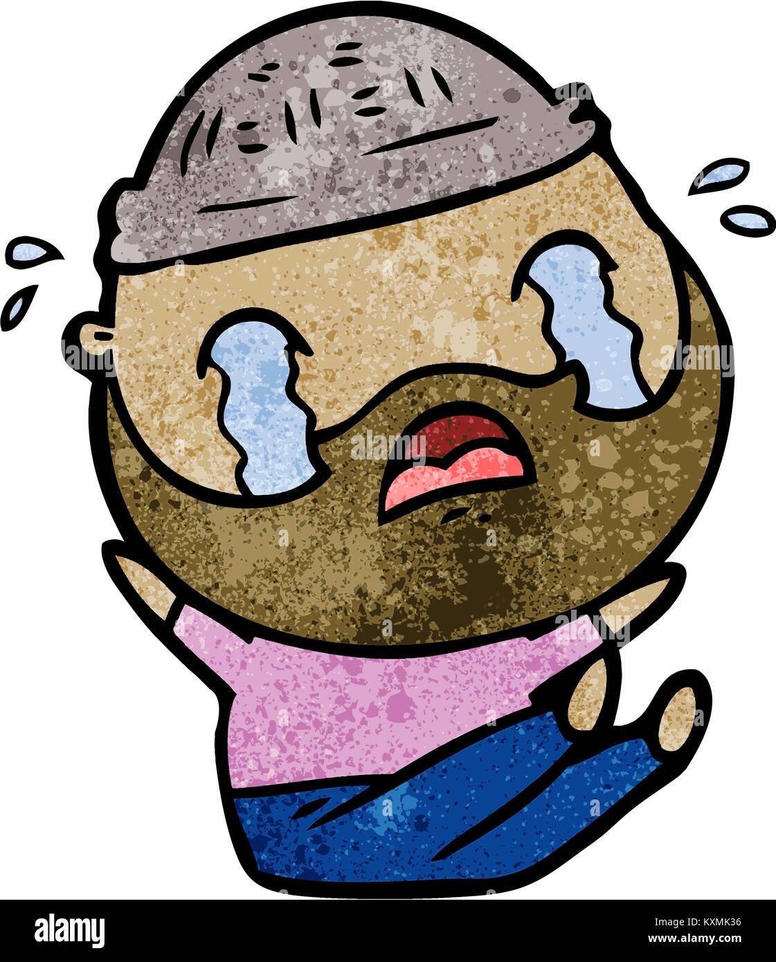 cartoon bearded man crying Stock Vector Image & Art - Alamy