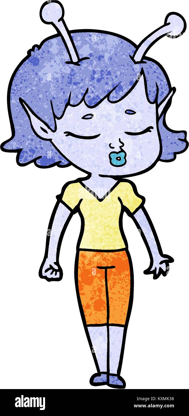 cute alien girl cartoon Stock Vector Image & Art - Alamy