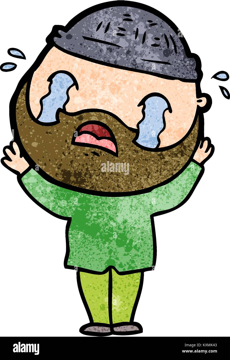 cartoon bearded man crying Stock Vector Image & Art - Alamy