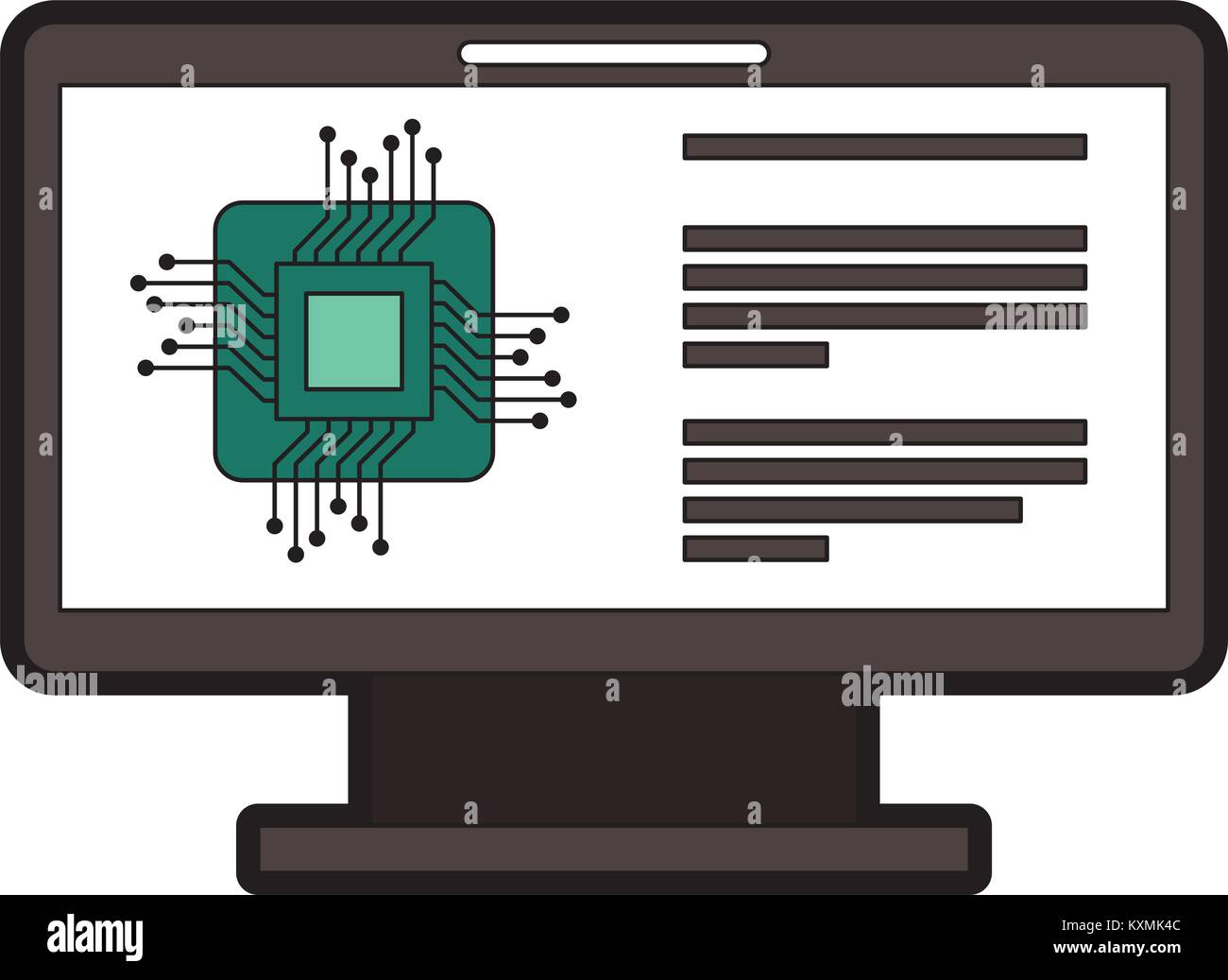 monitor computer with processor circuit Stock Vector Image & Art - Alamy