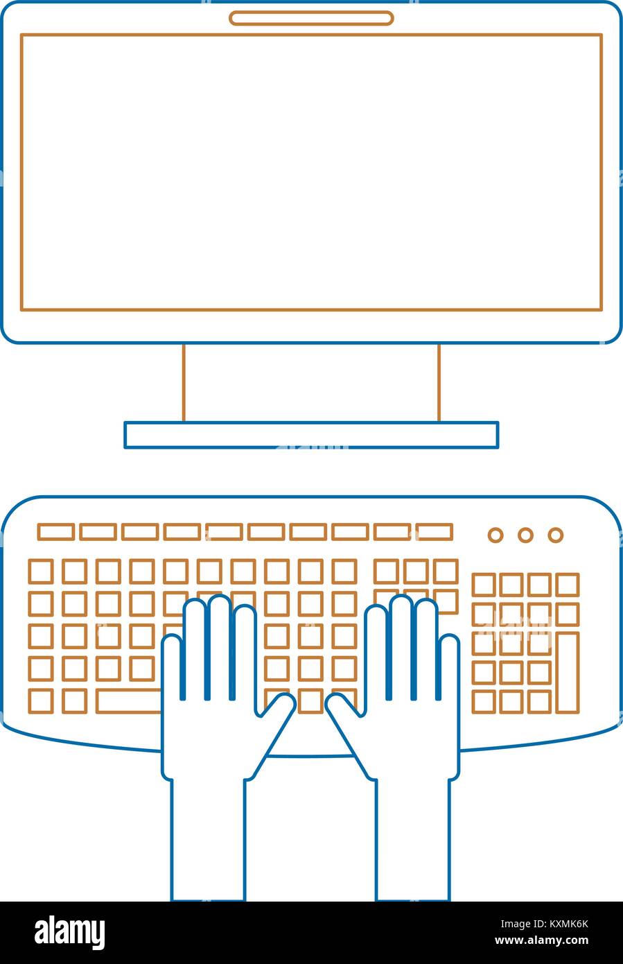 user with computer desktop Stock Vector Image & Art - Alamy