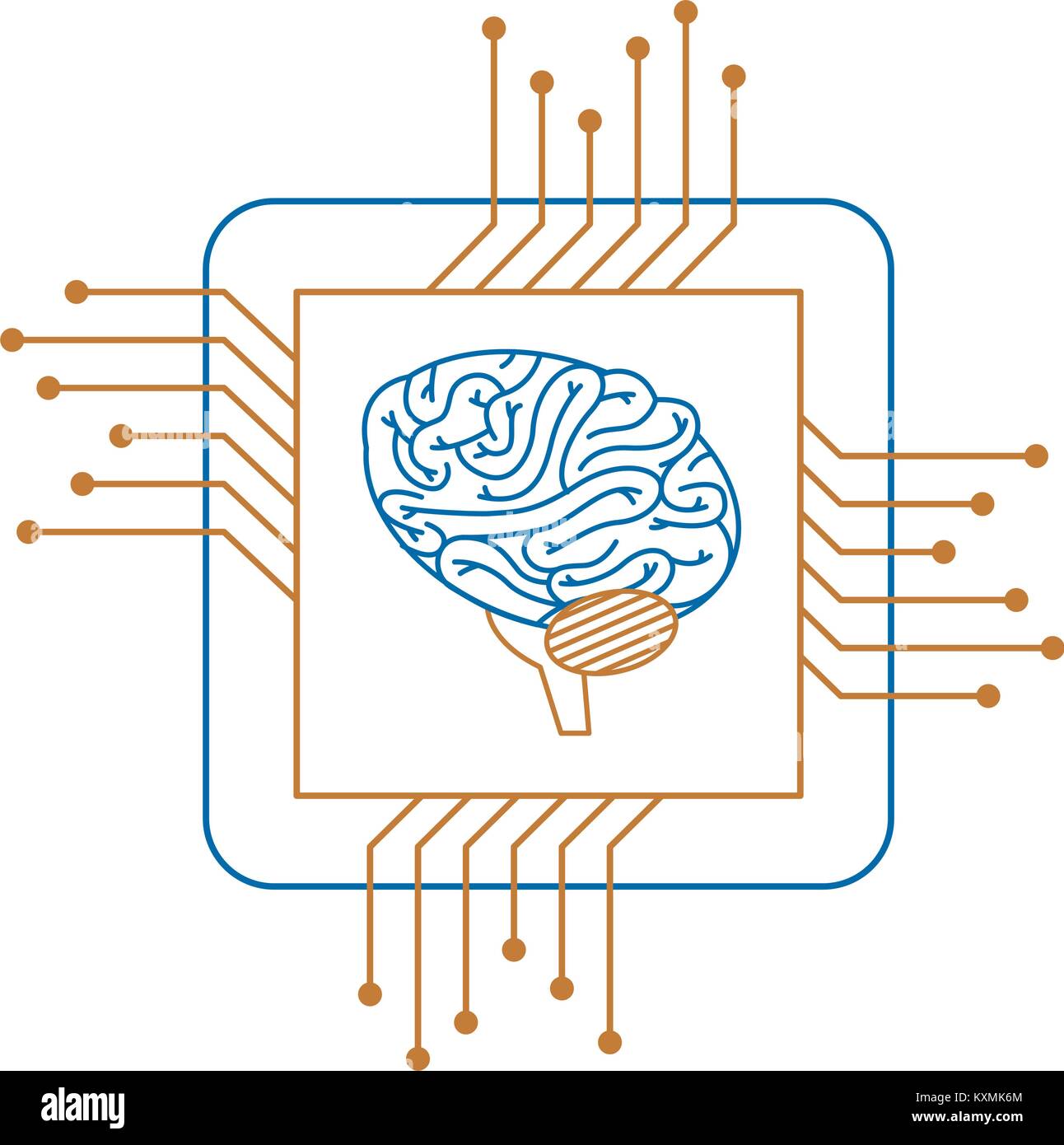 processor circuit with brain Stock Vector Image & Art - Alamy
