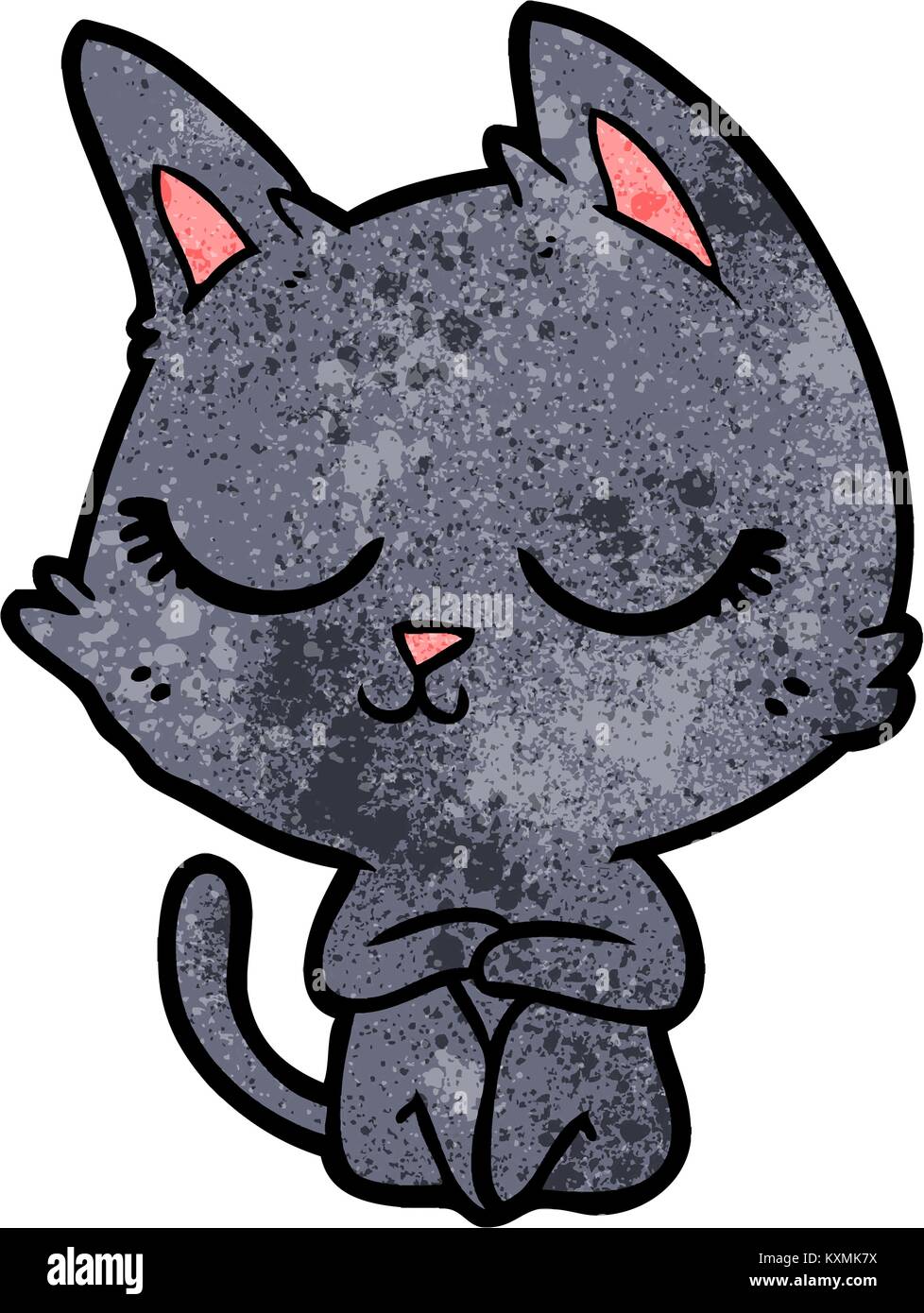 calm cartoon cat Stock Vector Image & Art - Alamy