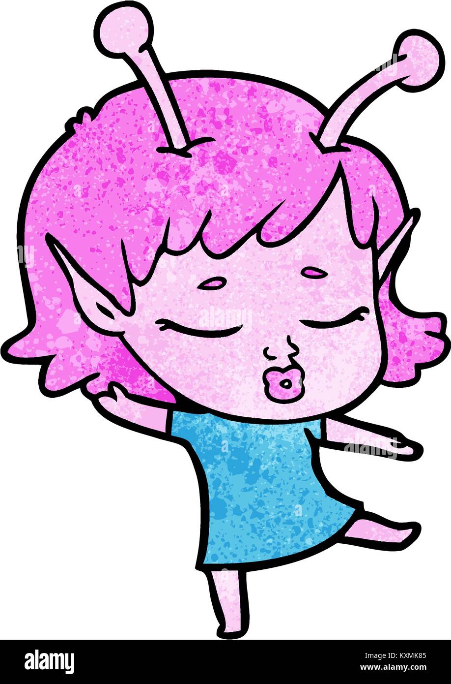 cute alien girl cartoon Stock Vector Image & Art - Alamy