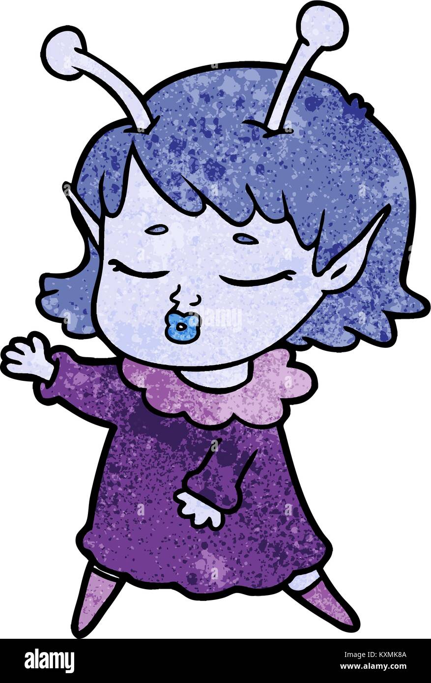 cute alien girl cartoon Stock Vector Image & Art - Alamy