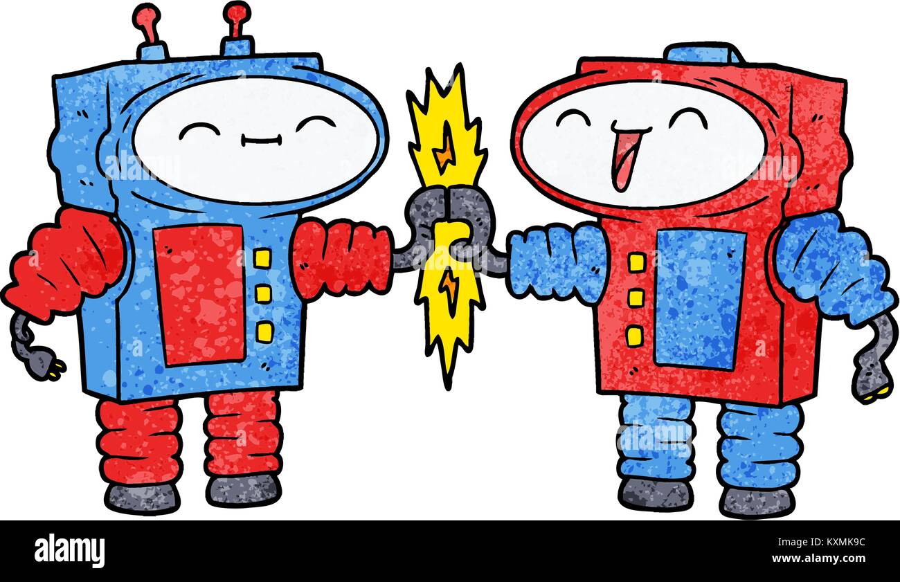 cartoon robots connecting Stock Vector Image & Art - Alamy
