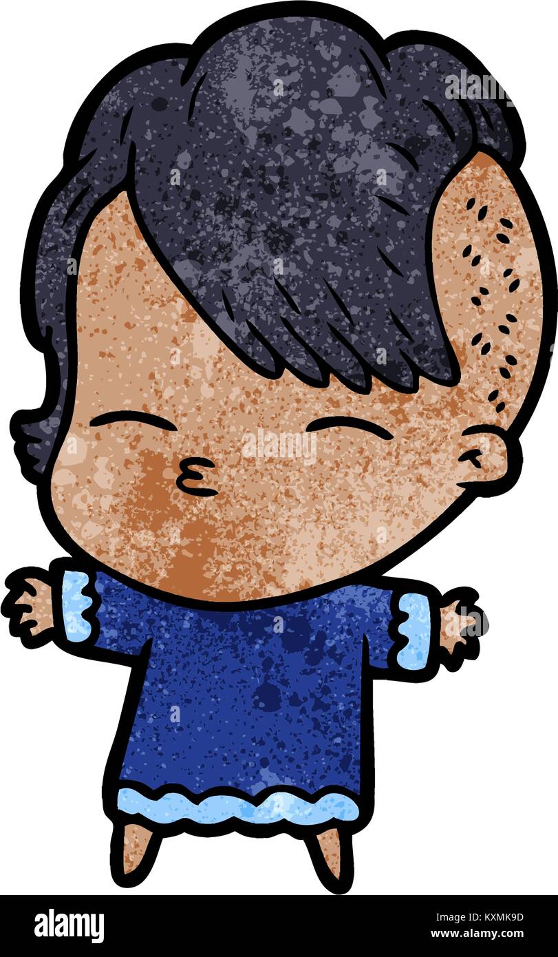 cartoon squinting girl Stock Vector Image & Art - Alamy