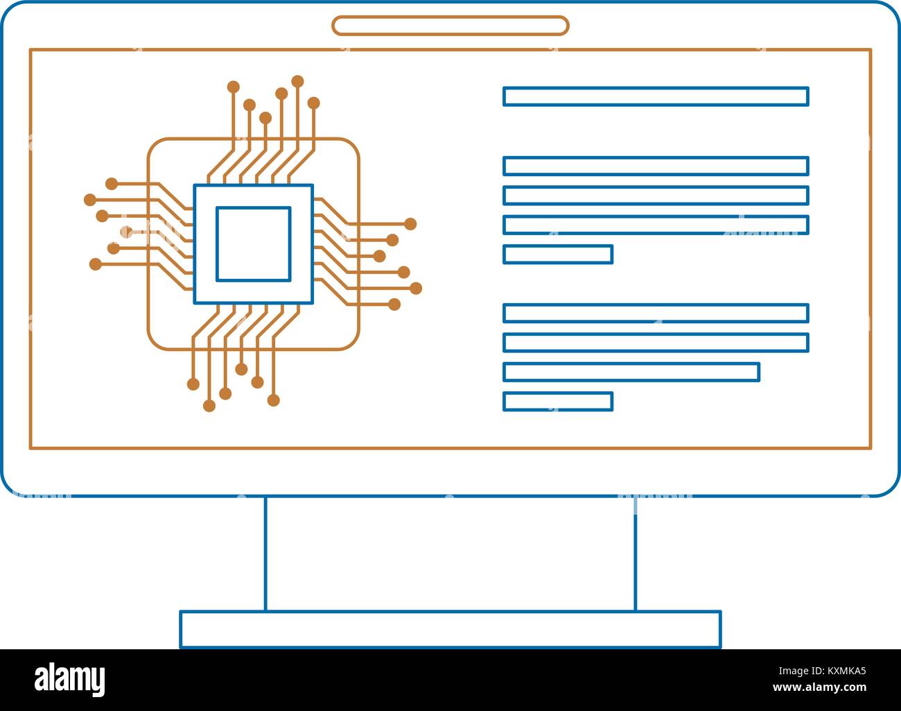 monitor computer with processor circuit Stock Vector Image & Art - Alamy