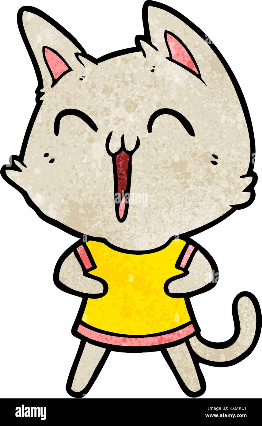 happy cartoon cat Stock Vector Image & Art - Alamy