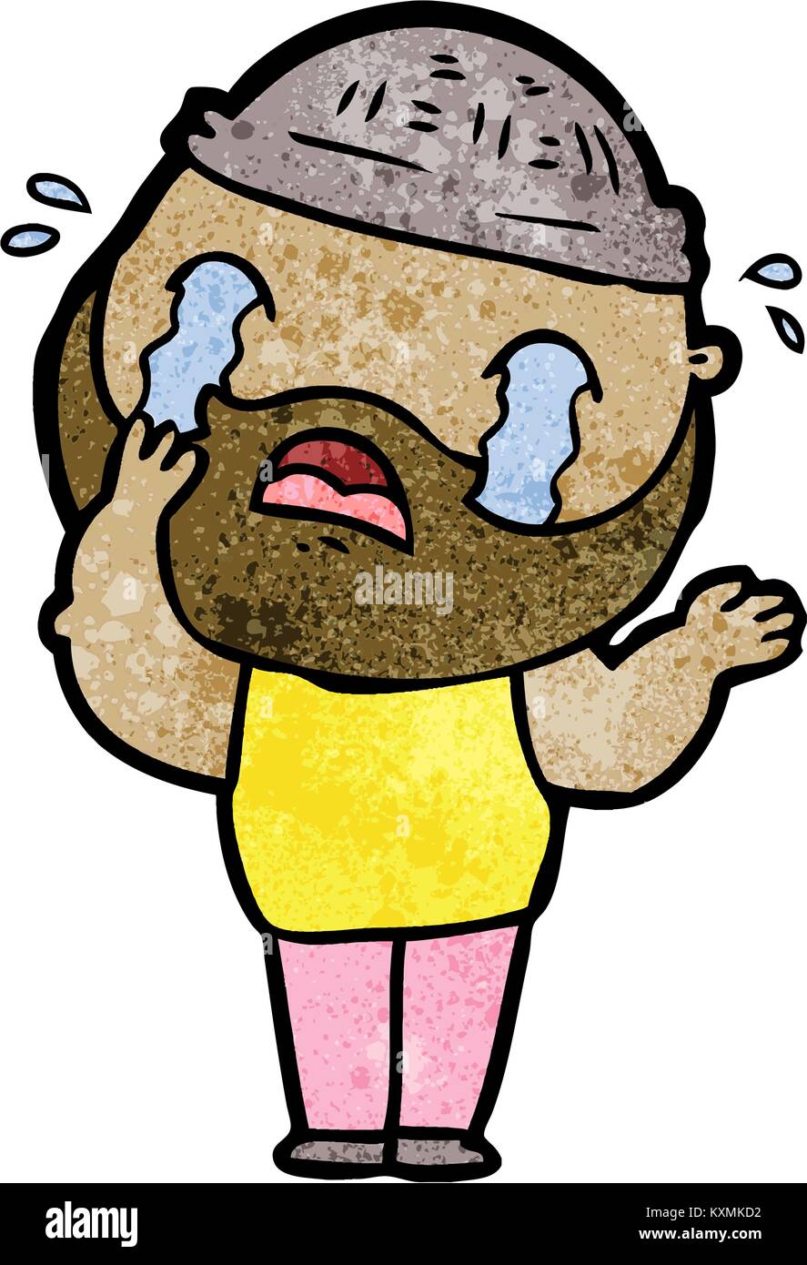 cartoon bearded man crying Stock Vector Image & Art - Alamy