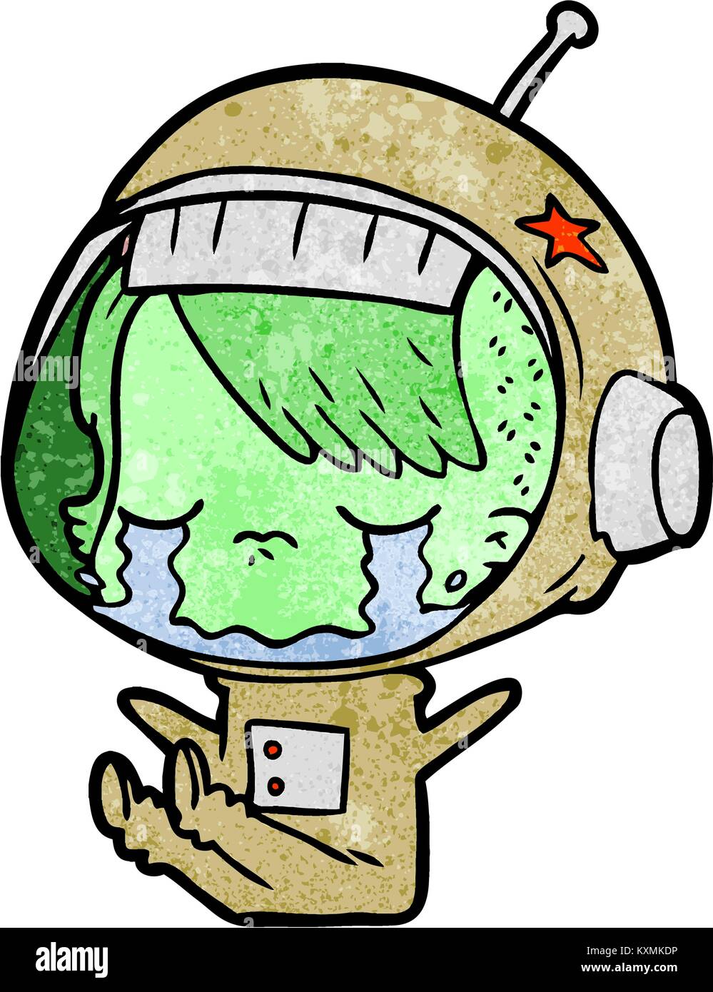 cartoon crying astronaut girl Stock Vector Image & Art - Alamy