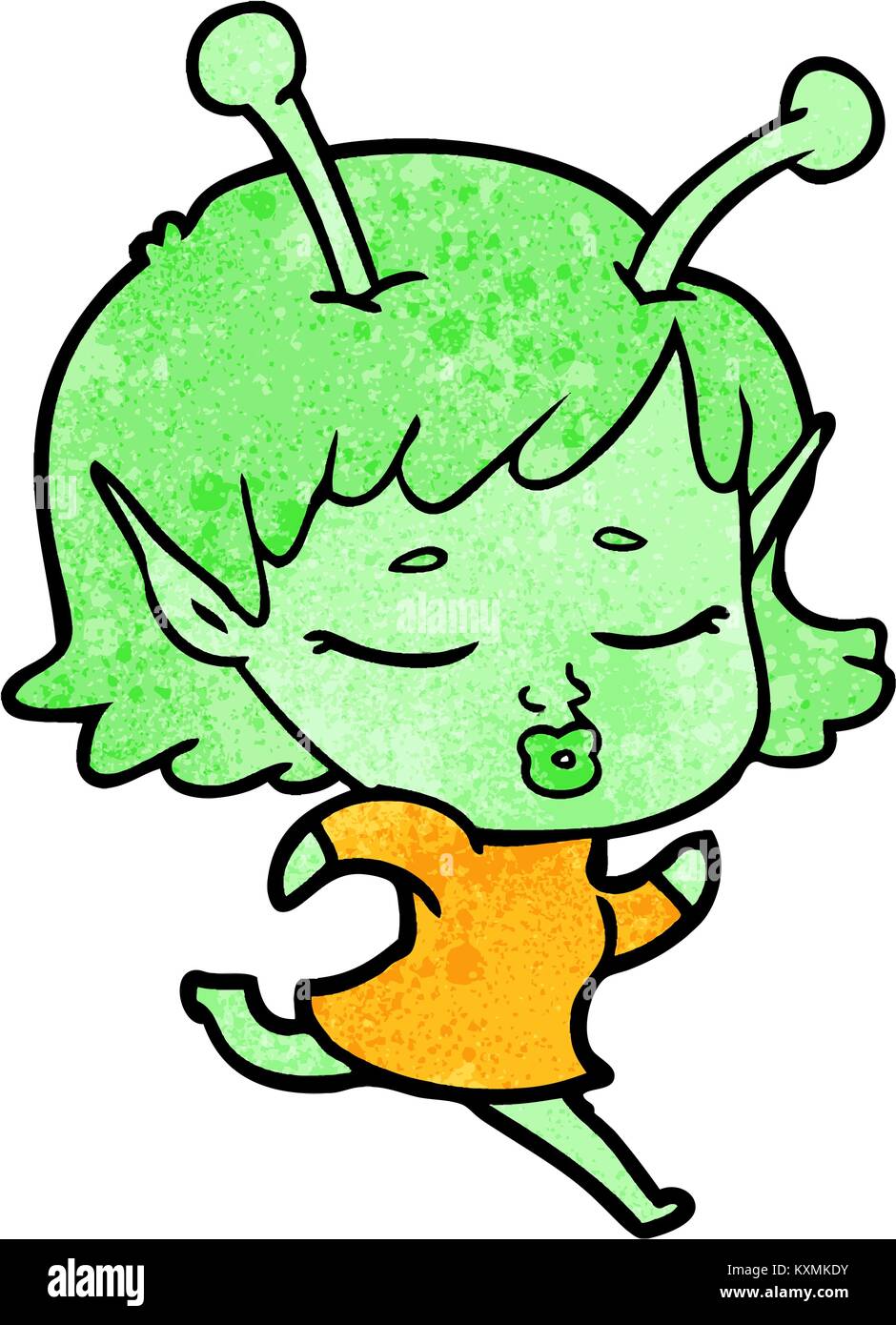cartoon alien girl Stock Vector Image & Art - Alamy
