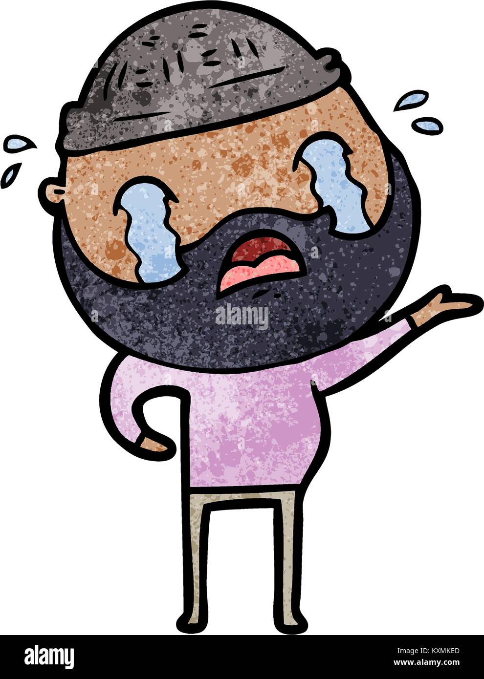 cartoon bearded man crying Stock Vector Image & Art - Alamy