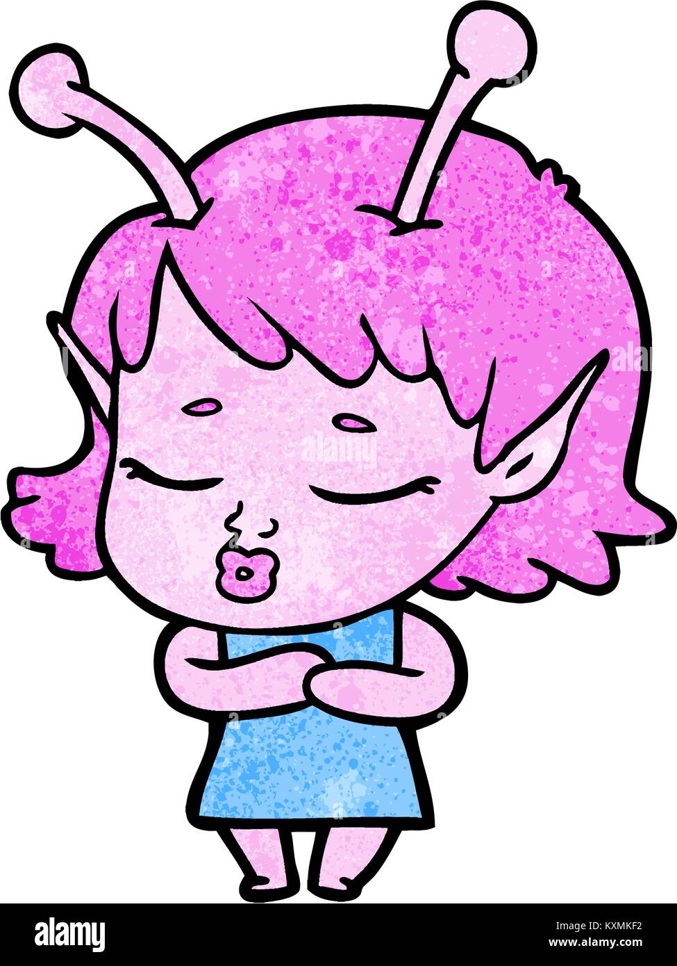 cute alien girl cartoon Stock Vector Image & Art - Alamy