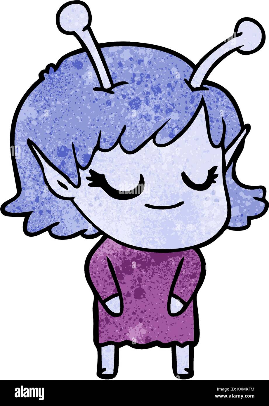 smiling alien girl cartoon Stock Vector Image & Art - Alamy
