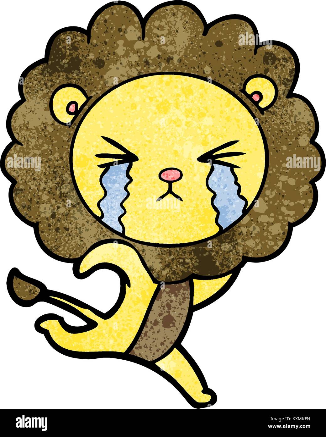 cartoon crying lion running away Stock Vector Image & Art - Alamy