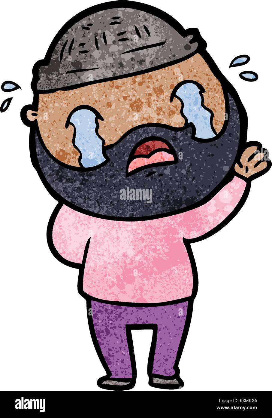 cartoon bearded man crying Stock Vector Image & Art - Alamy