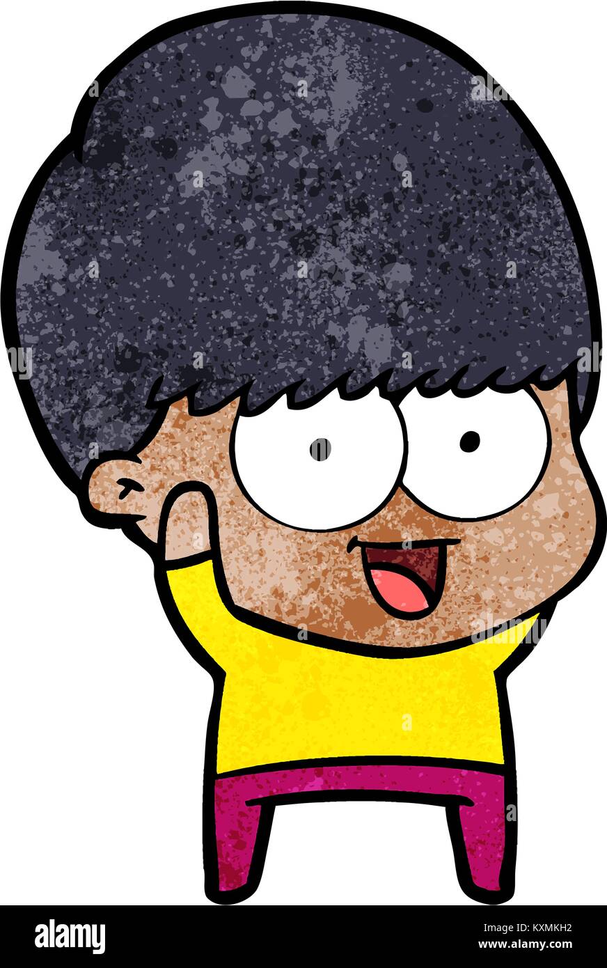 happy cartoon boy waving Stock Vector Image & Art - Alamy