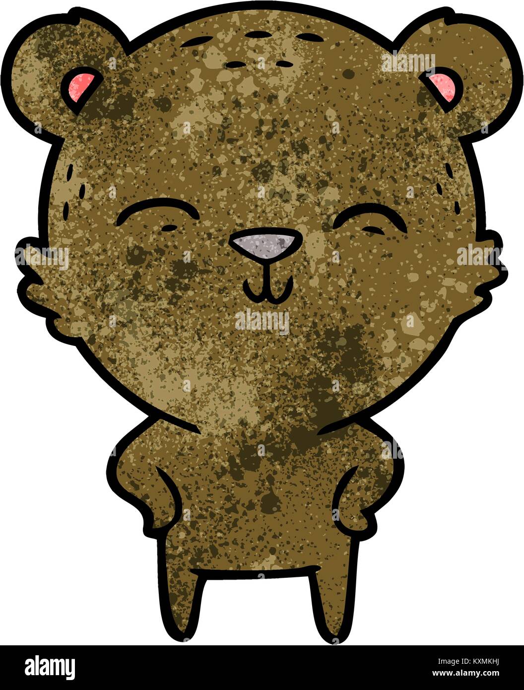 happy cartoon bear with hands on hips Stock Vector Image & Art - Alamy