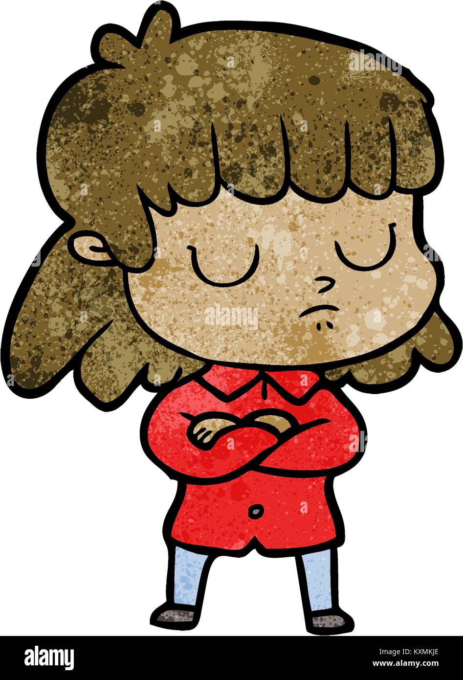 cartoon indifferent woman folding arms Stock Vector Image & Art - Alamy