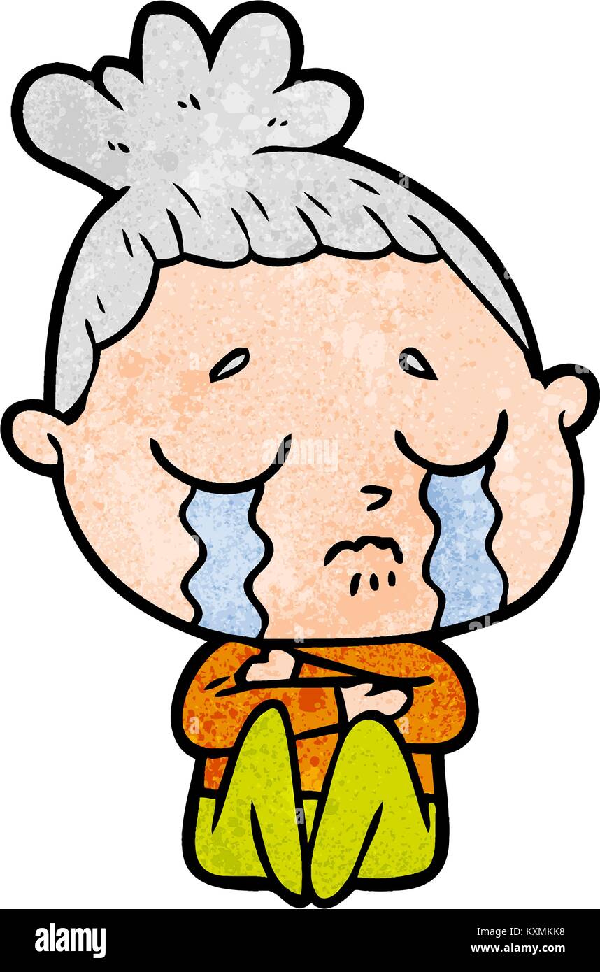 cartoon crying woman hugged up Stock Vector Image & Art - Alamy